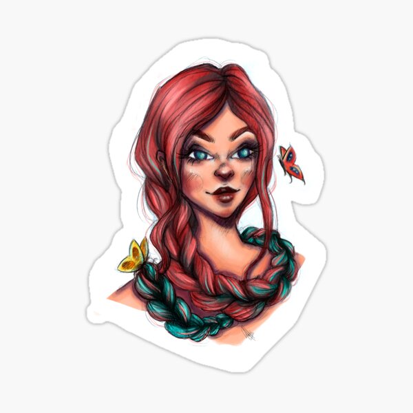 "Pink braid" Sticker for Sale by PatriPP | Redbubble