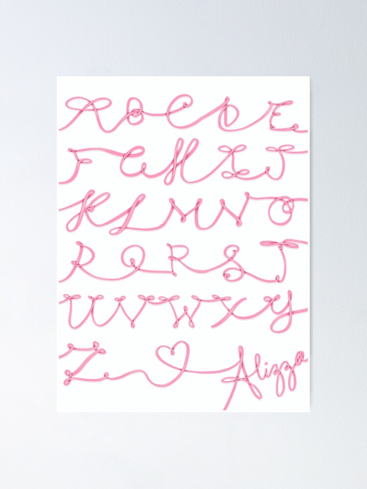 "Coquette Ribbon Alphabet" Poster for Sale by alizzadanika | Redbubble