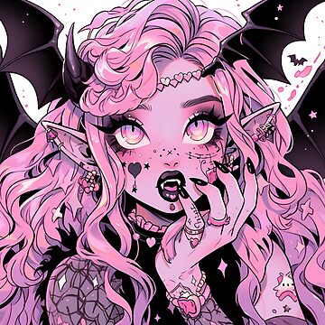 "Kawaii Pastel Goth Vampire Anime Girl" Sticker for Sale by bubblegoth ...