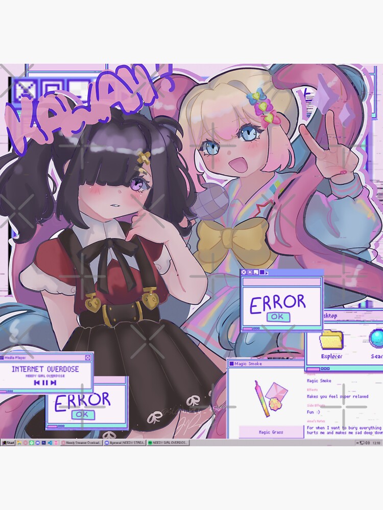 "Needy Streamer Overload Ame-Chan & KAngel" Sticker for Sale by ...