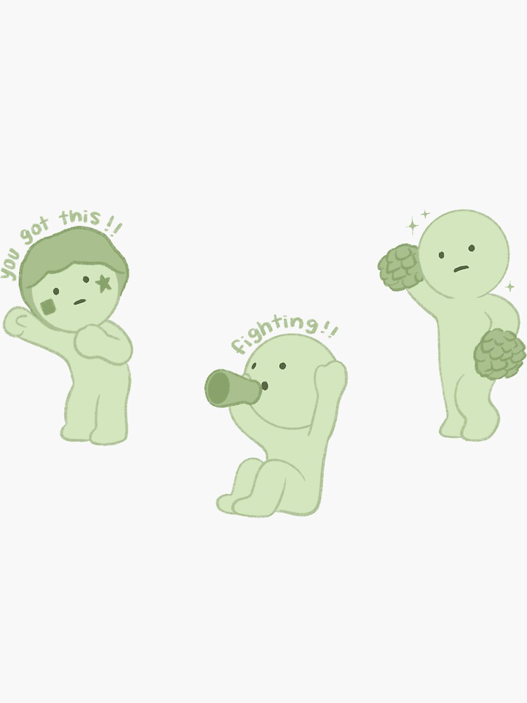 "Cheering You On Smiski Pack" Sticker for Sale by saltyswiftie | Redbubble