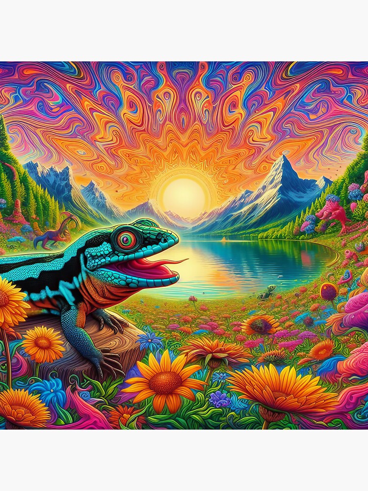 "Celestial Lizard Echo Journey Discovery" Sticker for Sale by Daniel ...