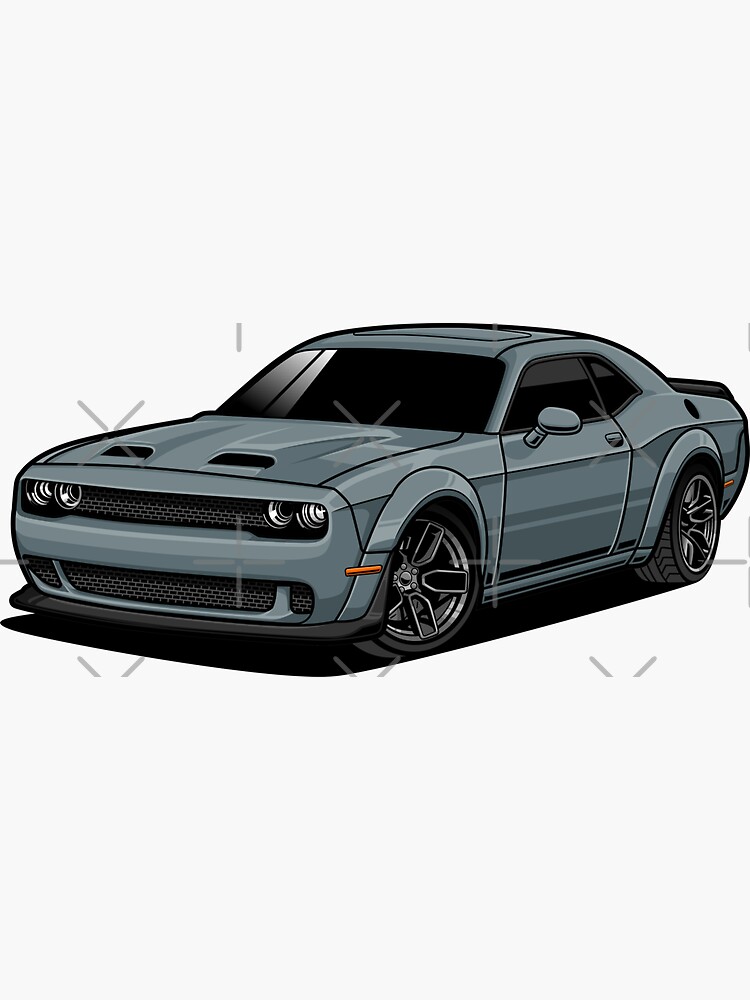 "Dodge Challenger SRT Hellcat V1" Sticker for Sale by vektoranda | Redbubble