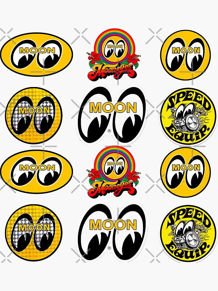 "Moon Eyes Logo Pack" Sticker for Sale by berthage | Redbubble
