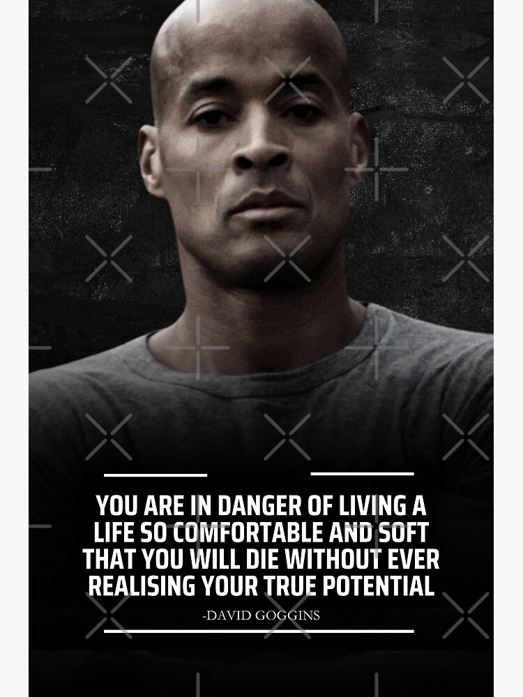 "David Goggins Motivational Quote Portrait" Poster for Sale by ...