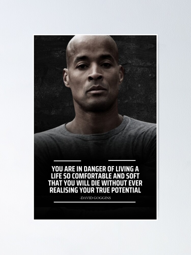 "David Goggins Motivational Quote Portrait" Poster for Sale by ...