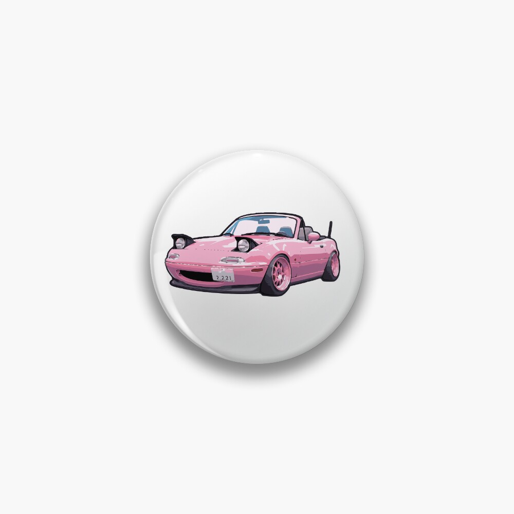 "Cute Pink Miata Smiling Happy Pop Up Lights" Sticker for Sale by ...