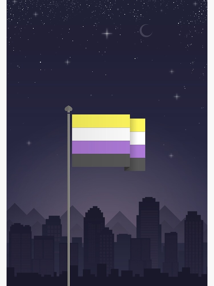 "Non-Binary" Poster for Sale by FunFlags | Redbubble