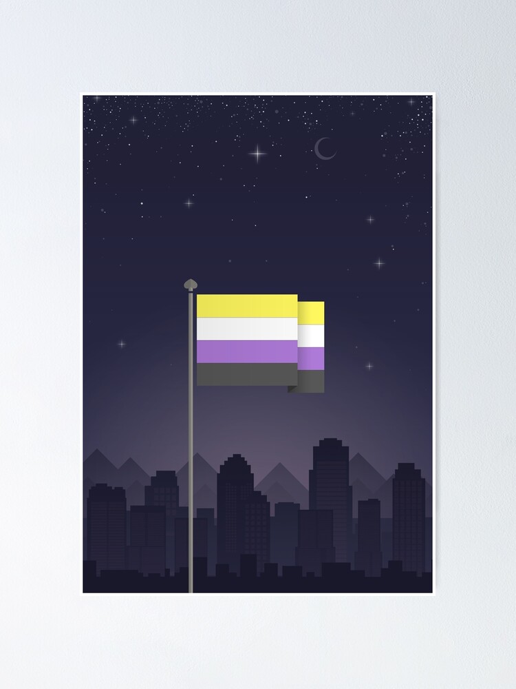 "Non-Binary" Poster for Sale by FunFlags | Redbubble