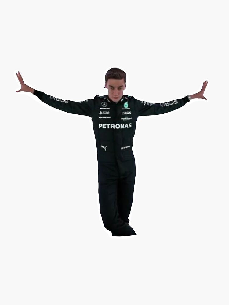 "George Russell Pose" Sticker for Sale by larrystylins0n | Redbubble