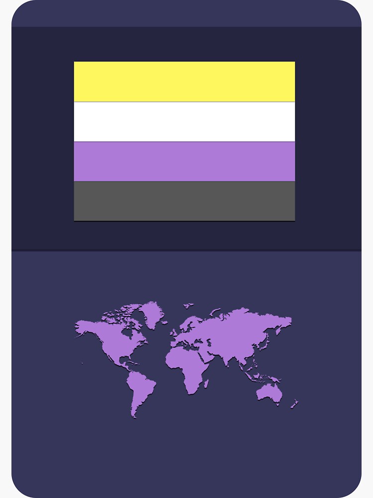"Non-Binary" Sticker for Sale by FunFlags | Redbubble