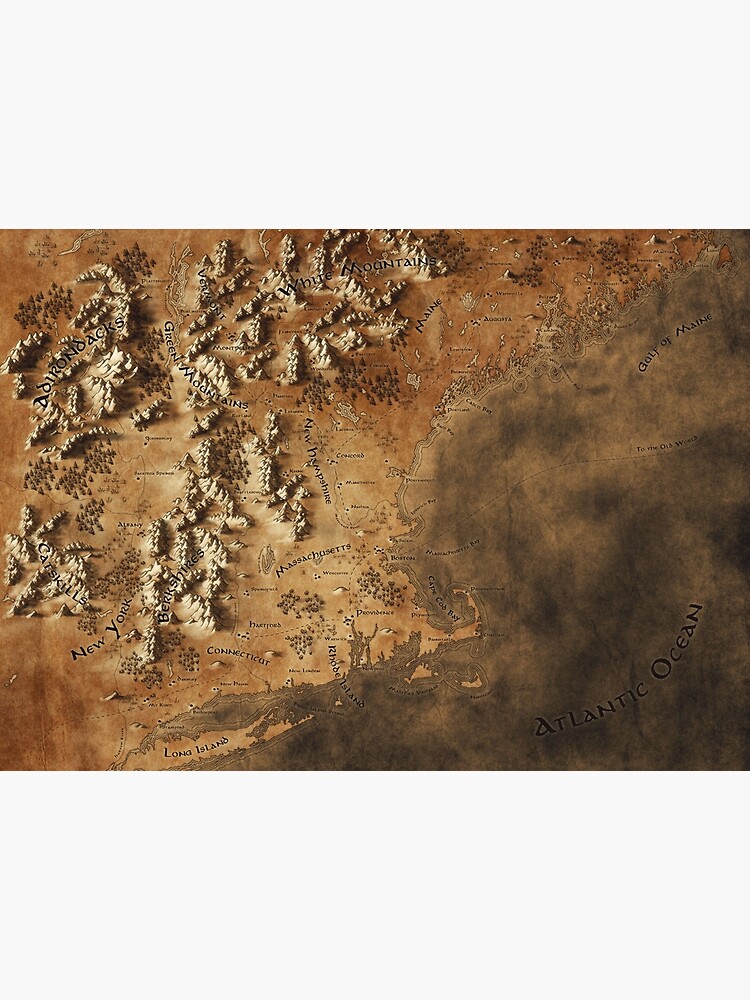 unlabeled map of new england