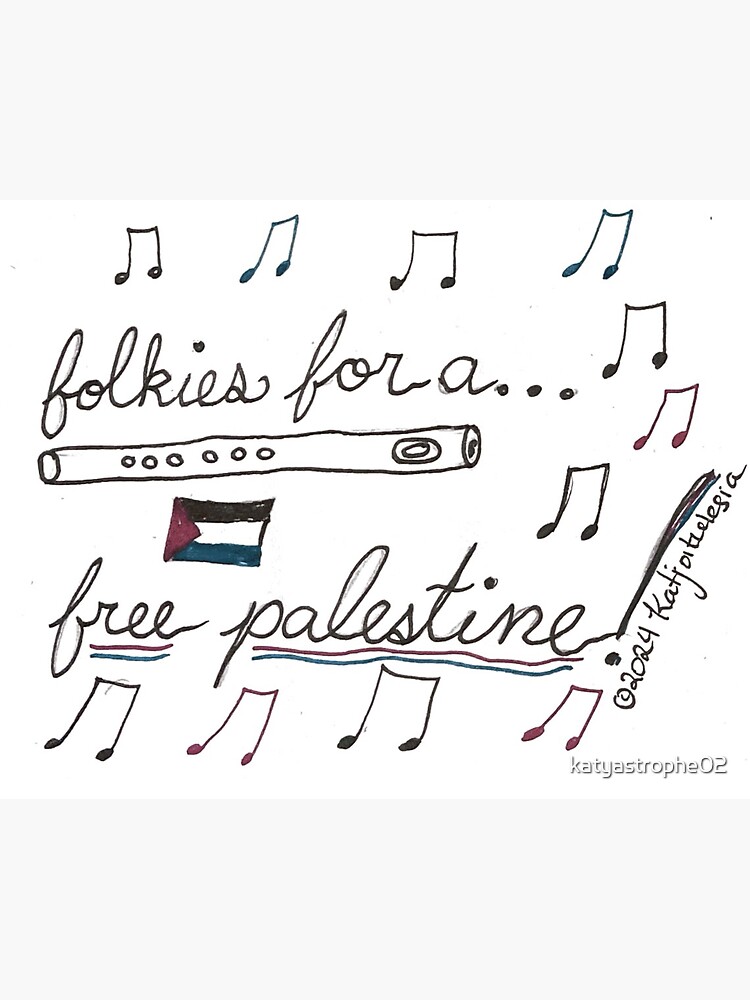 "Folkies for a Free Palestine (flute edition) " Sticker for Sale by ...