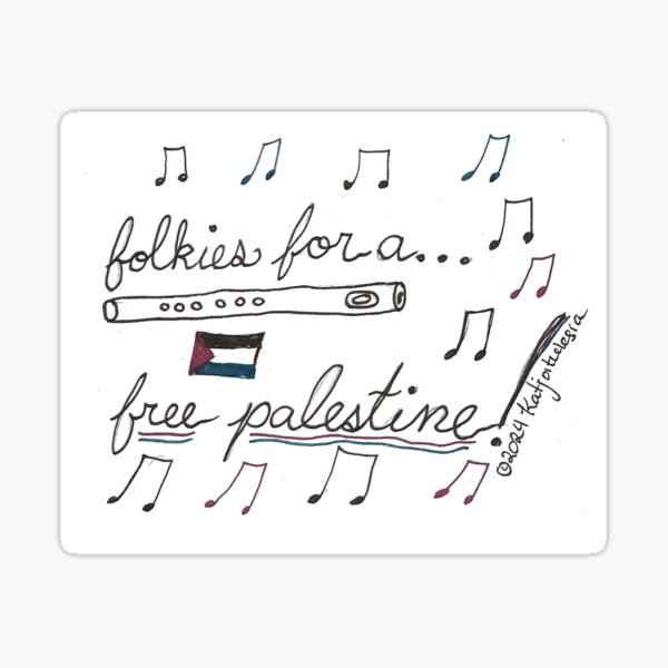 "Folkies for a Free Palestine (flute edition) " Sticker for Sale by ...