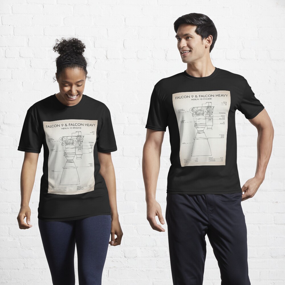 "Merlin Engine. Falcon 9 and Falcon Heavy Rockets (Ivory Brown Grid ...