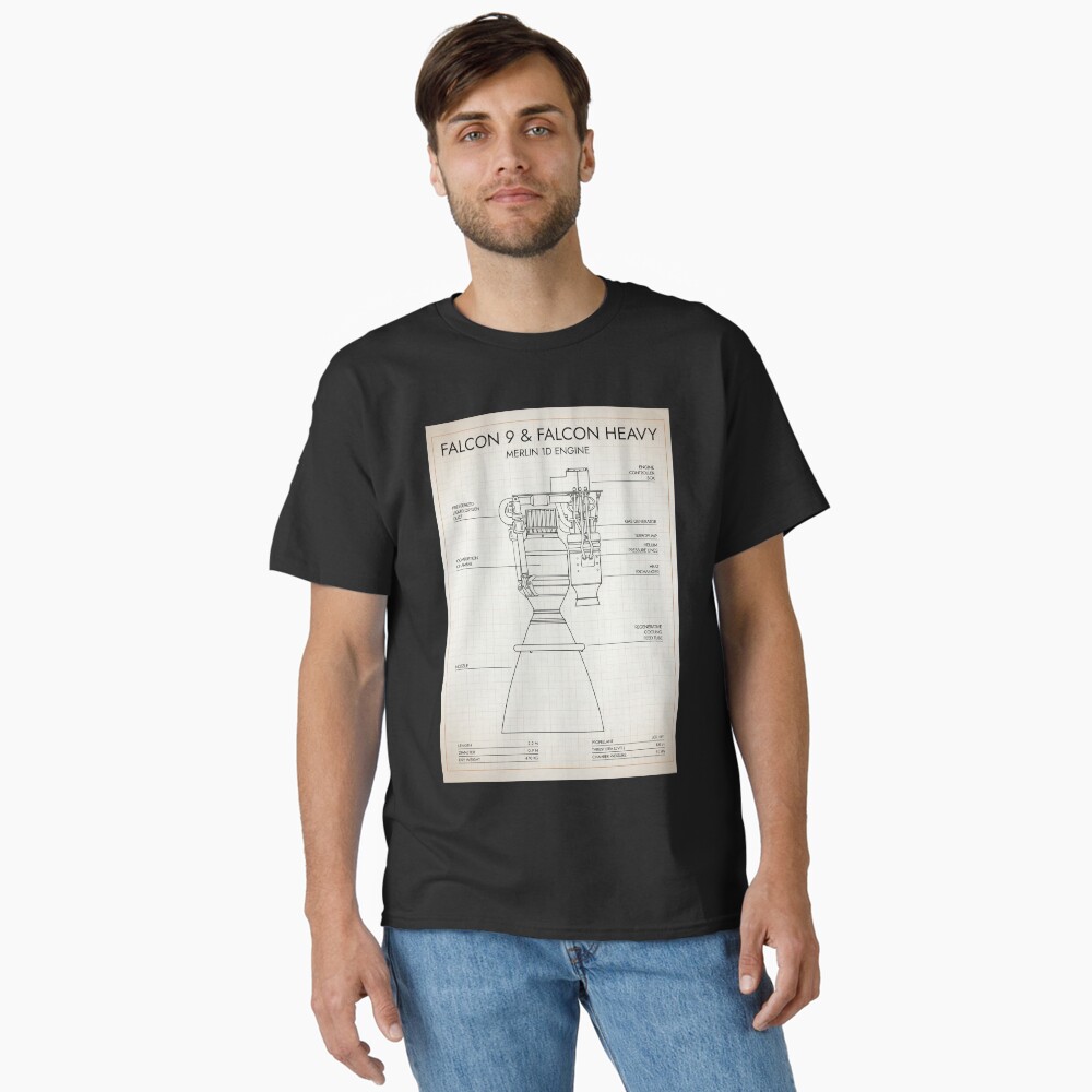 "Merlin Engine. Falcon 9 and Falcon Heavy Rockets (Ivory Brown Grid ...