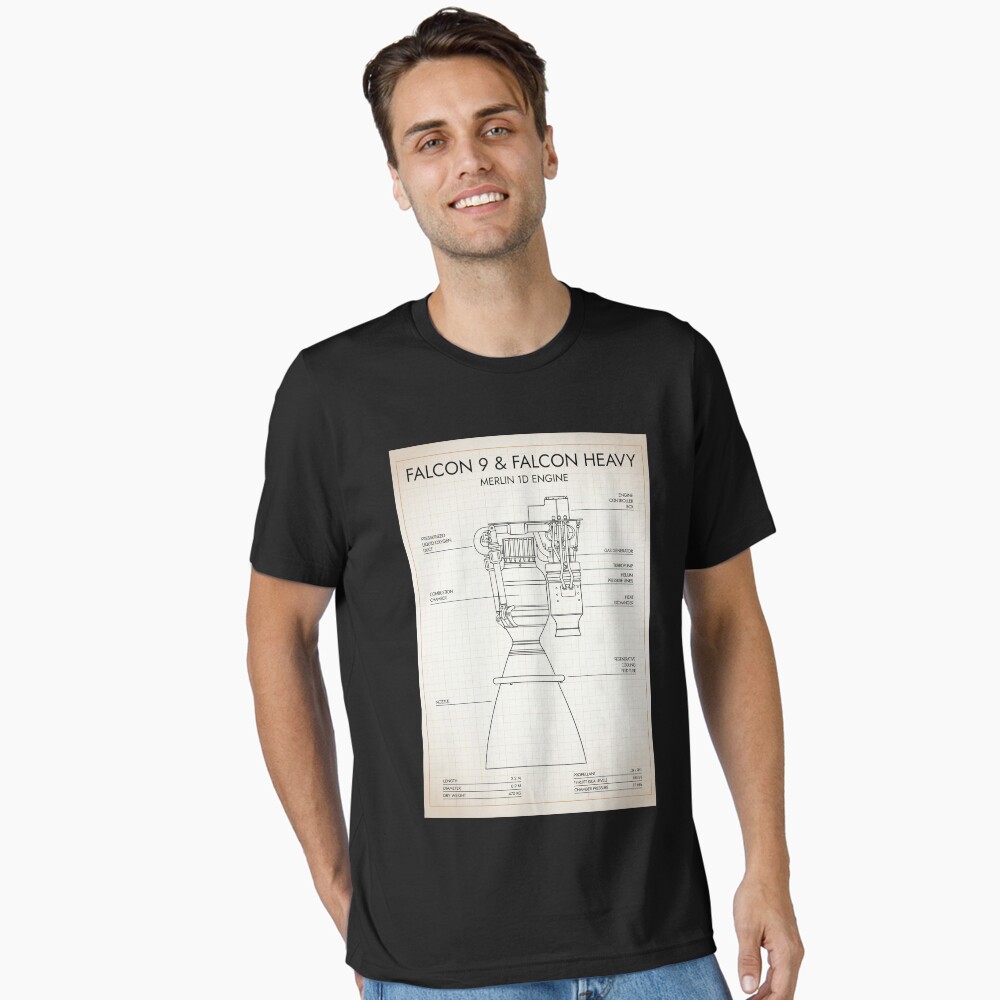 "Merlin Engine. Falcon 9 and Falcon Heavy Rockets (Ivory Brown Grid ...