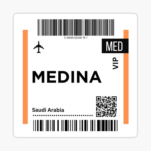 "Medina, Saudi Arabia airplane Boarding Pass" Sticker for Sale by ...