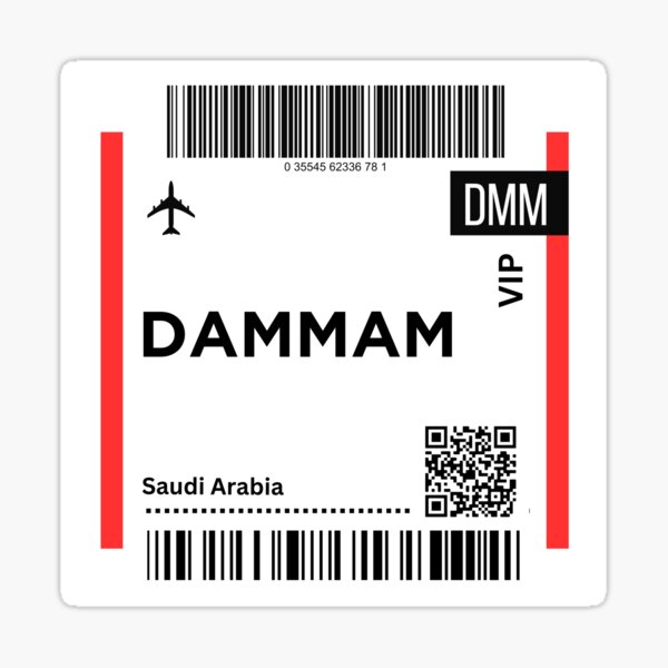 "Dammam, Saudi Arabia airplane Boarding Pass" Sticker for Sale by ...