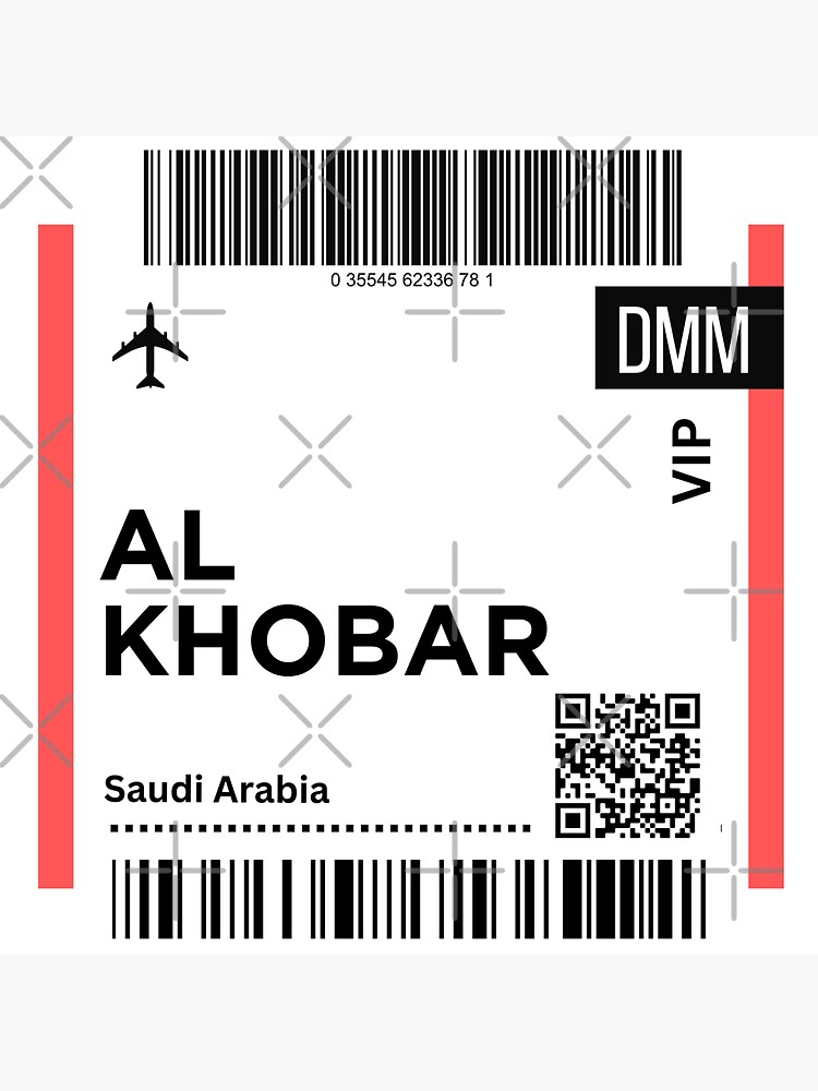 "Al Khobar, Saudi Arabia airplane Boarding Pass" Sticker for Sale by ...