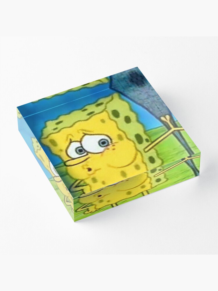 "Tired Spongebob Meme" Acrylic Block for Sale by sp00kem | Redbubble