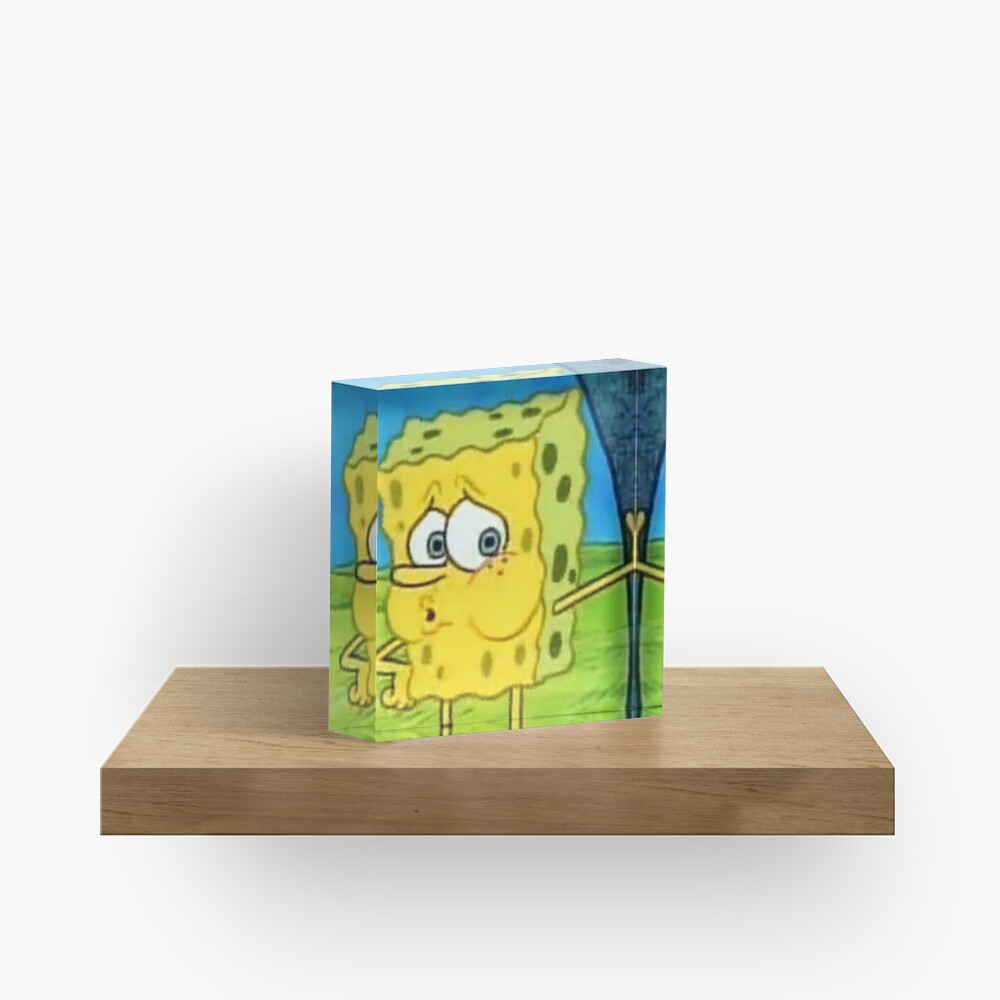 "Tired Spongebob Meme" Acrylic Block for Sale by sp00kem | Redbubble