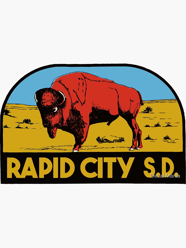 "Rapid City South Dakota Vintage Style Decal" Sticker for Sale by zsonn ...