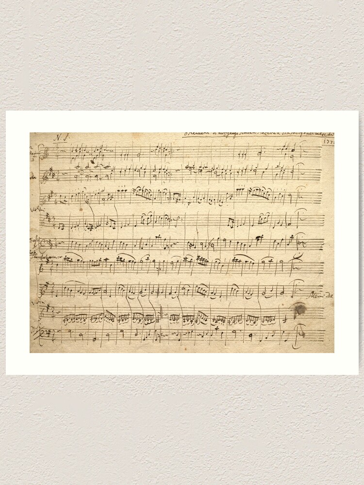 "Wolfgang Amadeus Mozart Sheet Music" Art Print by manoian | Redbubble