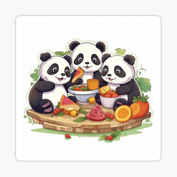 "Pandas Sticker" Sticker by Sticky Creations | Redbubble