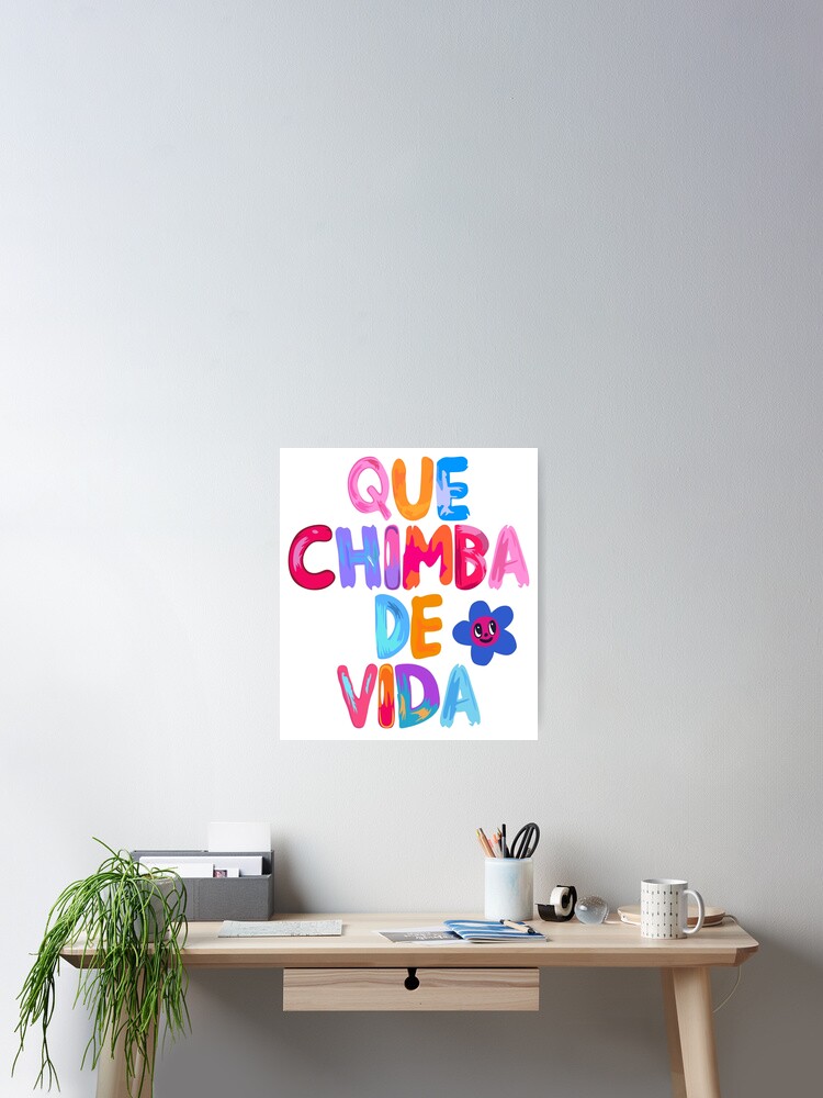 "KarolG Que Chimba De Vida Colorful Text Design" Poster for Sale by ...