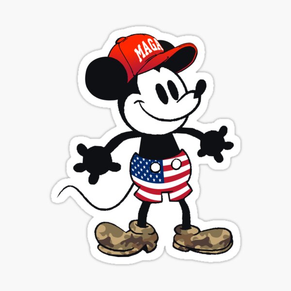 "Steamboat Willie, MAGA Red Hat, Public Domain" Sticker for Sale by ...