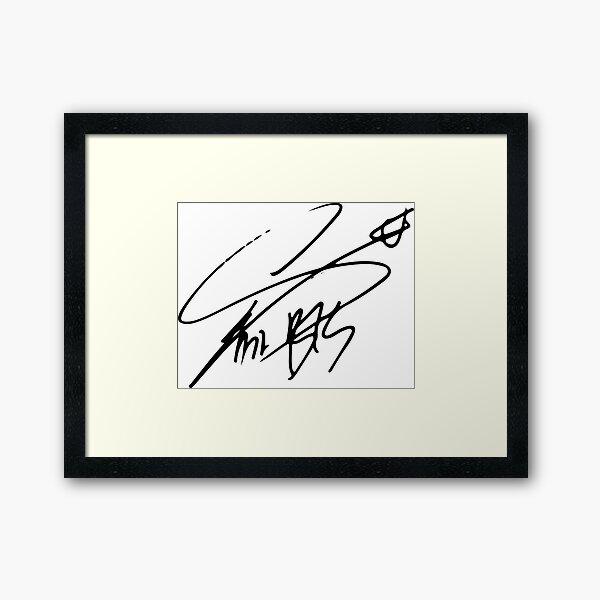 "BTS Signature of Suga" Framed Art Print for Sale by NikoreShoppu ...