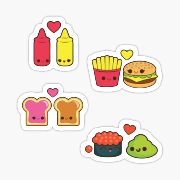 "Couple's food sticker pack" Sticker for Sale by Asstyle- | Redbubble