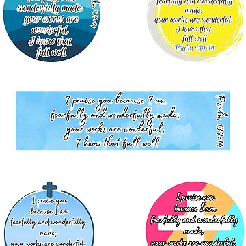"psalm 139:14 Sticker Set " Sticker for Sale by Designsleashed | Redbubble