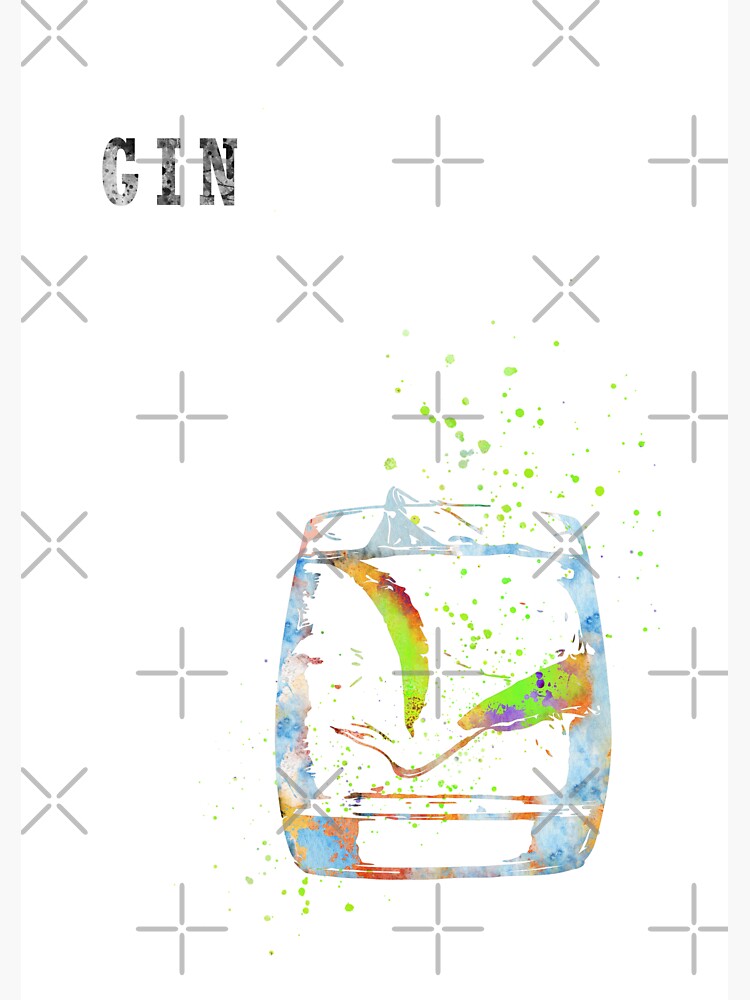 "Gin, watercolor gin" Sticker for Sale by Rosaliartbook | Redbubble