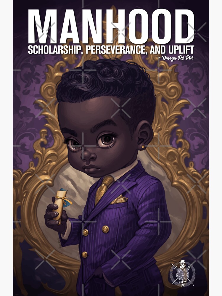 "Omega Psi Phi: Manhood - Scholarship - Perseverance - and Uplift" Sticker for Sale by mrmydell ...