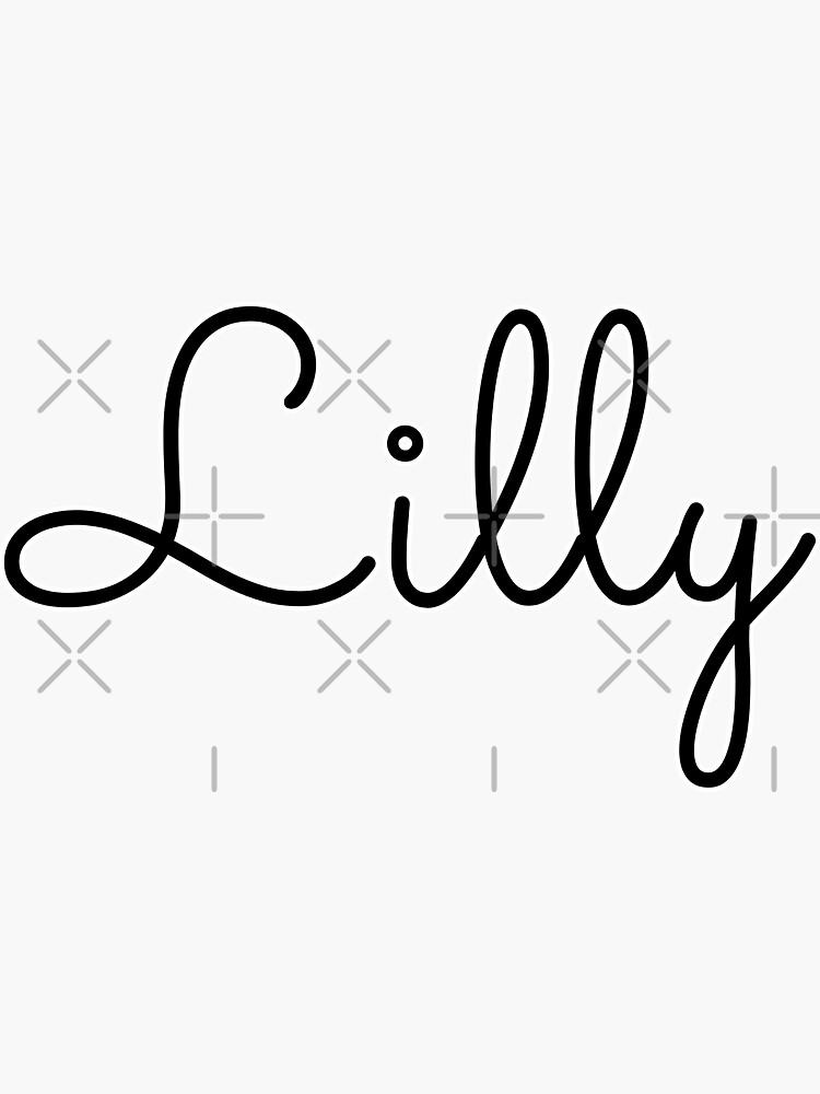 "Writing Lilly Name Label (Black)" Sticker for Sale by NormadWorld ...