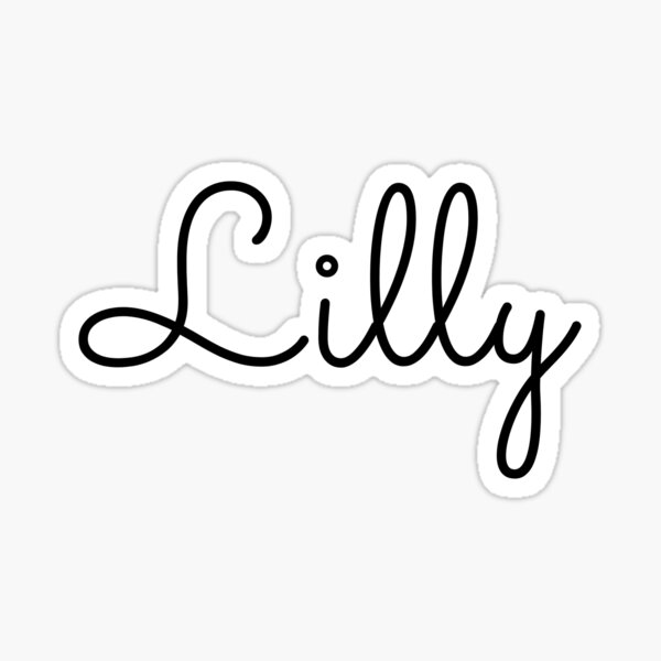 "Writing Lilly Name Label (Black)" Sticker for Sale by NormadWorld ...