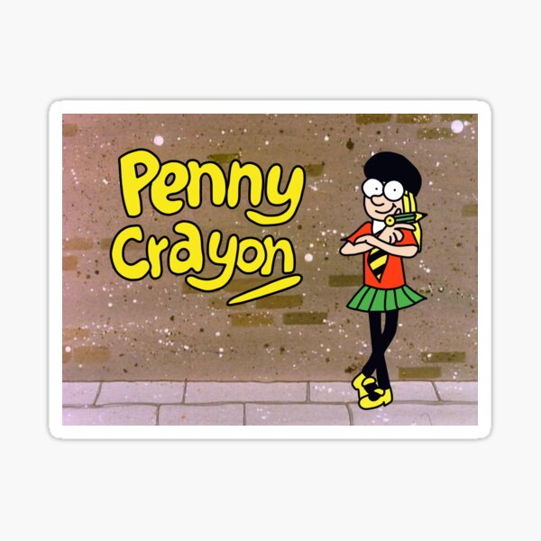 "Penny Crayon" Sticker for Sale by greggfriedrice | Redbubble