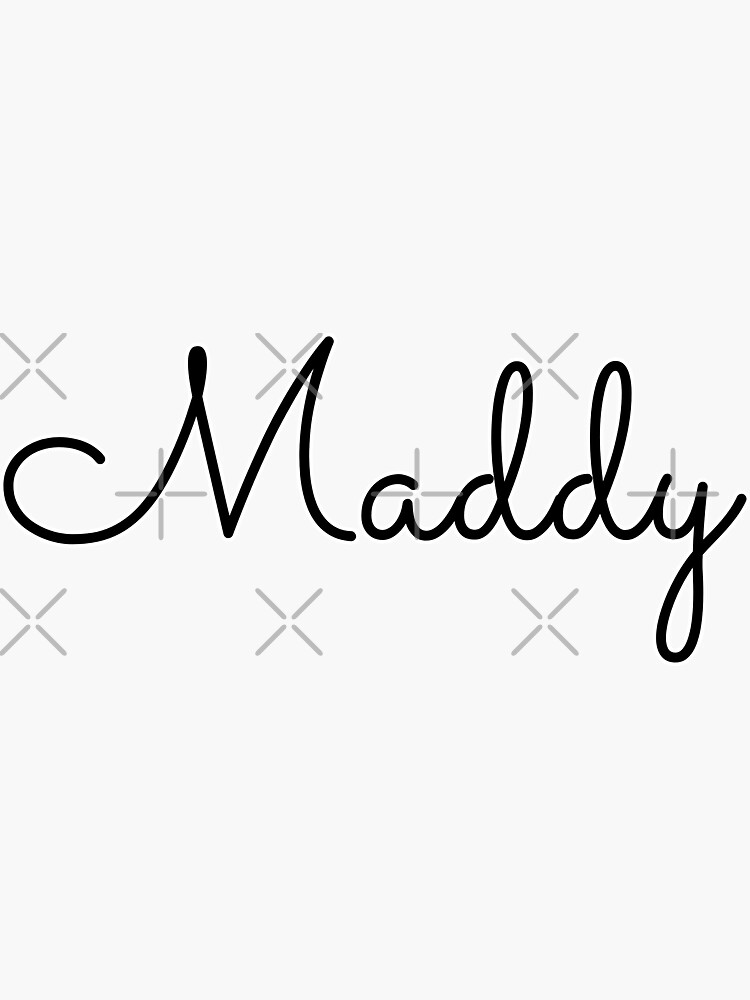 "Writing Maddy Name Label (Black)" Sticker for Sale by NormadWorld ...