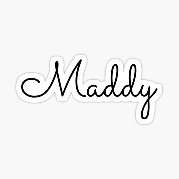 "Writing Maddy Name Label (Black)" Sticker for Sale by NormadWorld ...