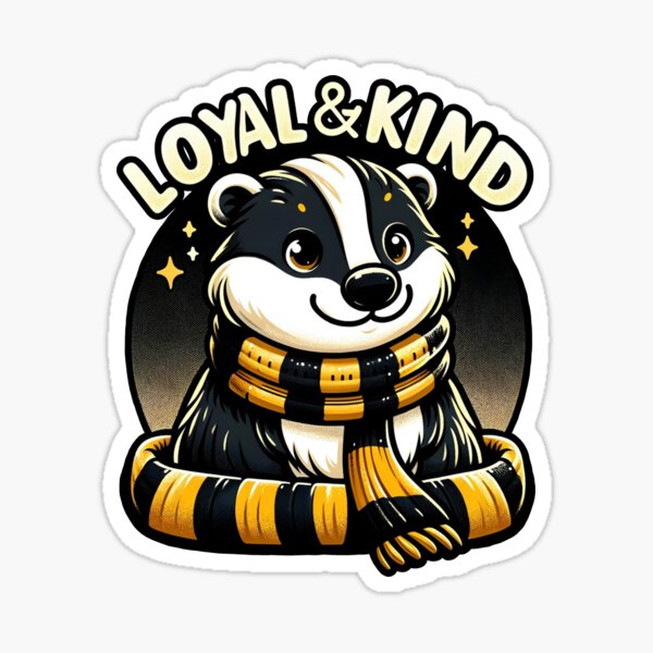 "Loyal and Kind - Badger with a Scarf - Fantasy" Sticker for Sale by ...