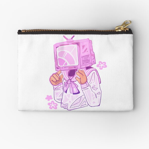 "Pink TV Head" Zipper Pouch for Sale by Mossysplashart | Redbubble
