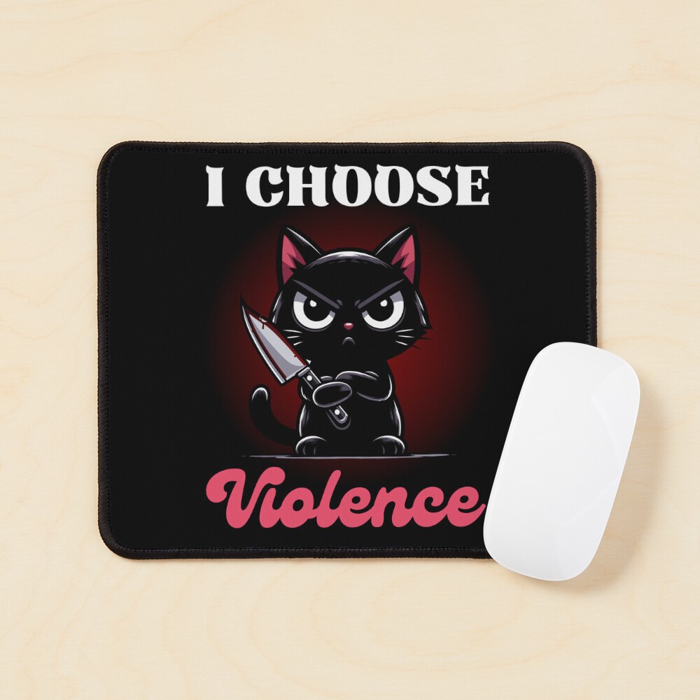 "I choose Violence - Cute Angry Black Cat" Sticker for Sale by Kawaii-n ...