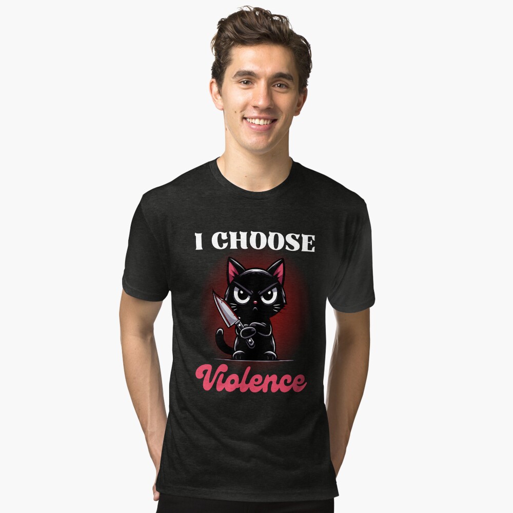 "I choose Violence - Cute Angry Black Cat" Sticker for Sale by Kawaii-n ...