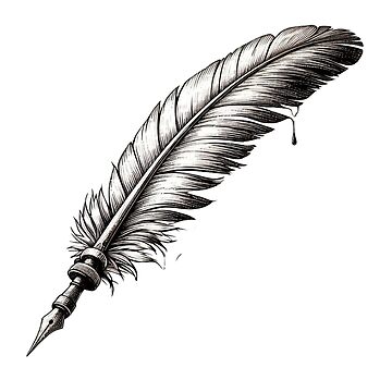 "An Illustration of an Old Quill Pen" Sticker for Sale by Poemit ...