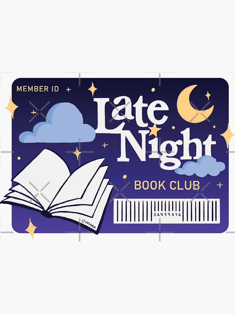 "Late Night Book Club | Readers Club | Kindle Stickers" Sticker for ...