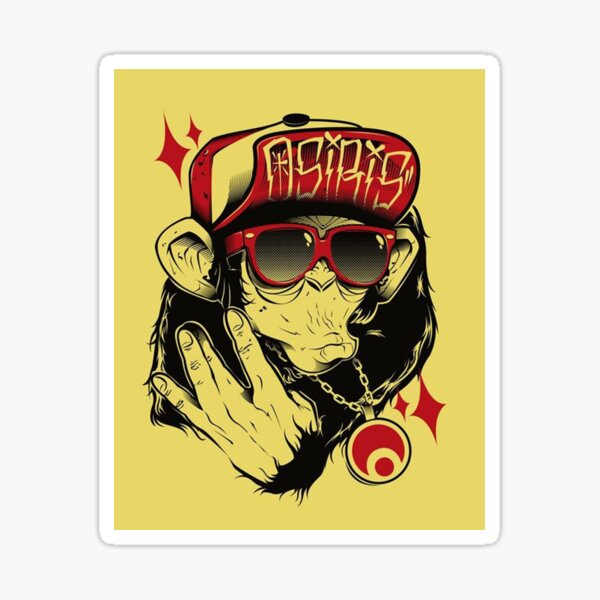 "Monkey Hip Hop Dude Art" Sticker for Sale by leen12 | Redbubble