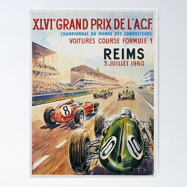 "Reims Grand Prix 1960 poster" Poster by JeffReding | Redbubble