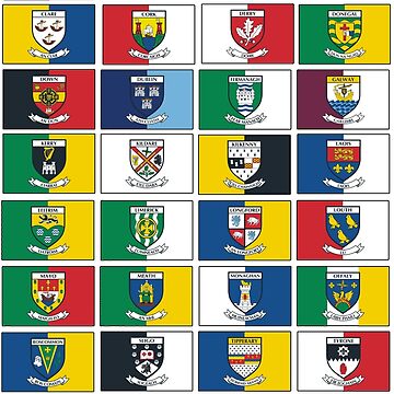 "The 32 Counties of Ireland - Flags and Crests" Poster for Sale by ...